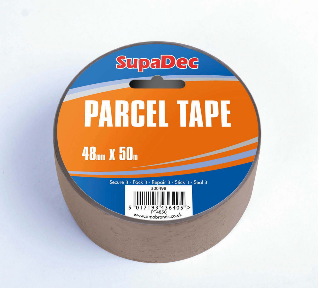 SupaDec Parcel Tape 48mm x 50m - Clock’s Home and Garden