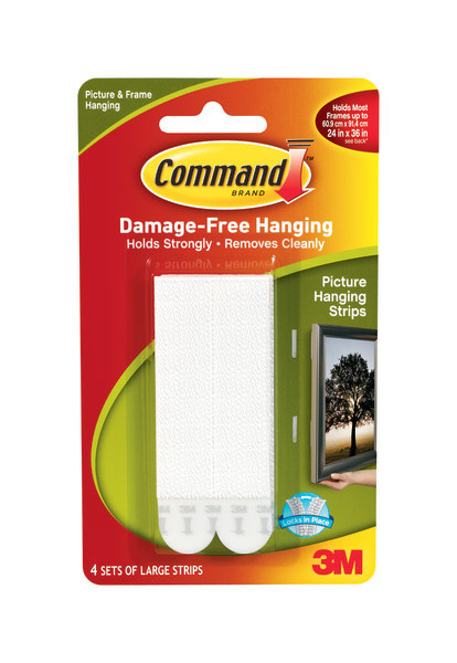 3M Command™ Large Picture Strips 4 Sets of White Strips - Clock’s Home ...