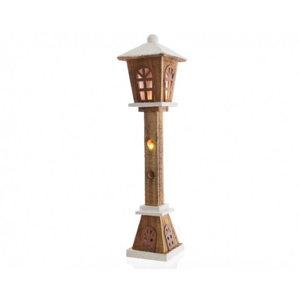 Festive Wooden lamp post with warm white LEDs 60cm - Clock’s Home and ...