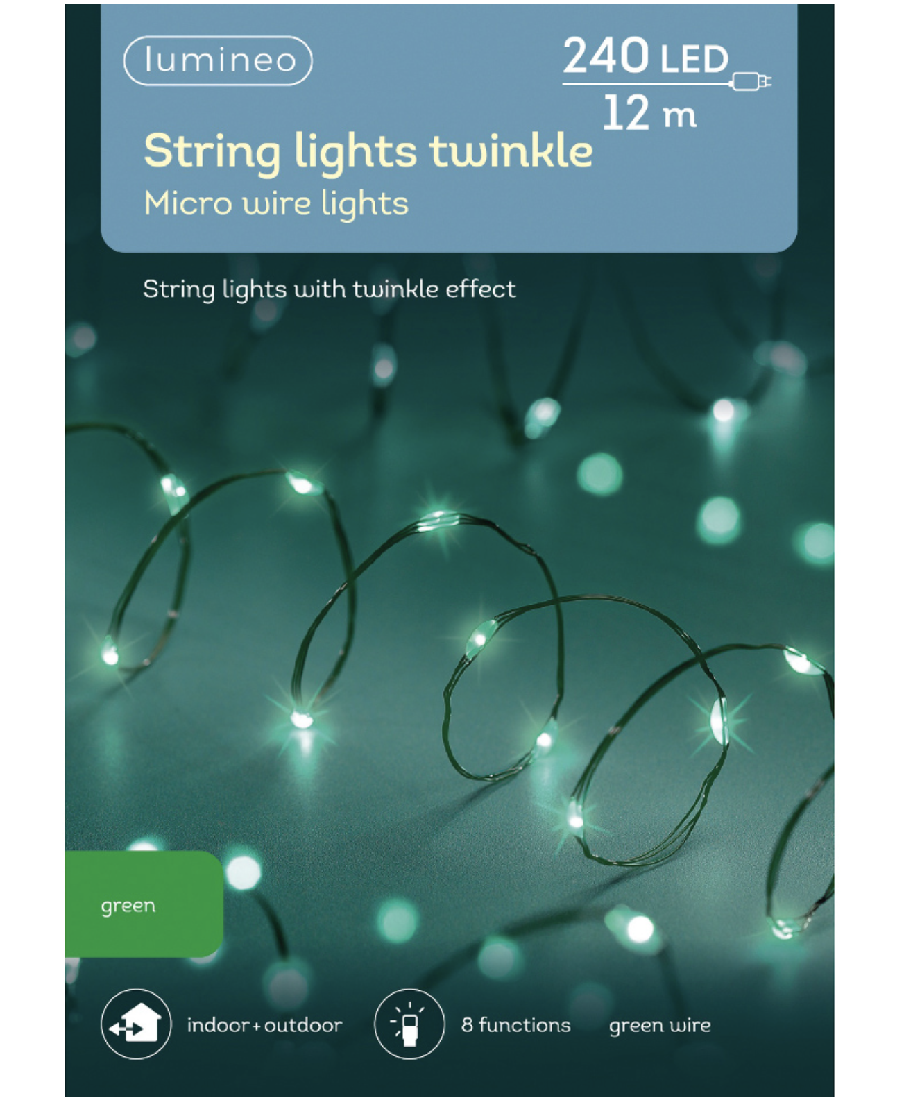 Lumineo Green LED 240 Pin Lights Indoor/Outdoor - Clock’s Home and Garden