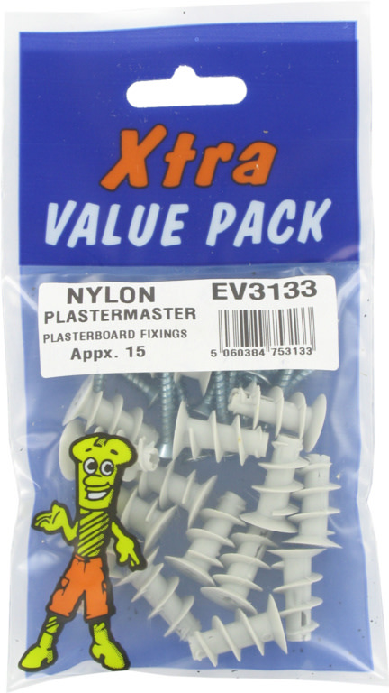 Rawlplug Nylon Plasterboard Fixing Pack 15 - Clock’s Home and Garden