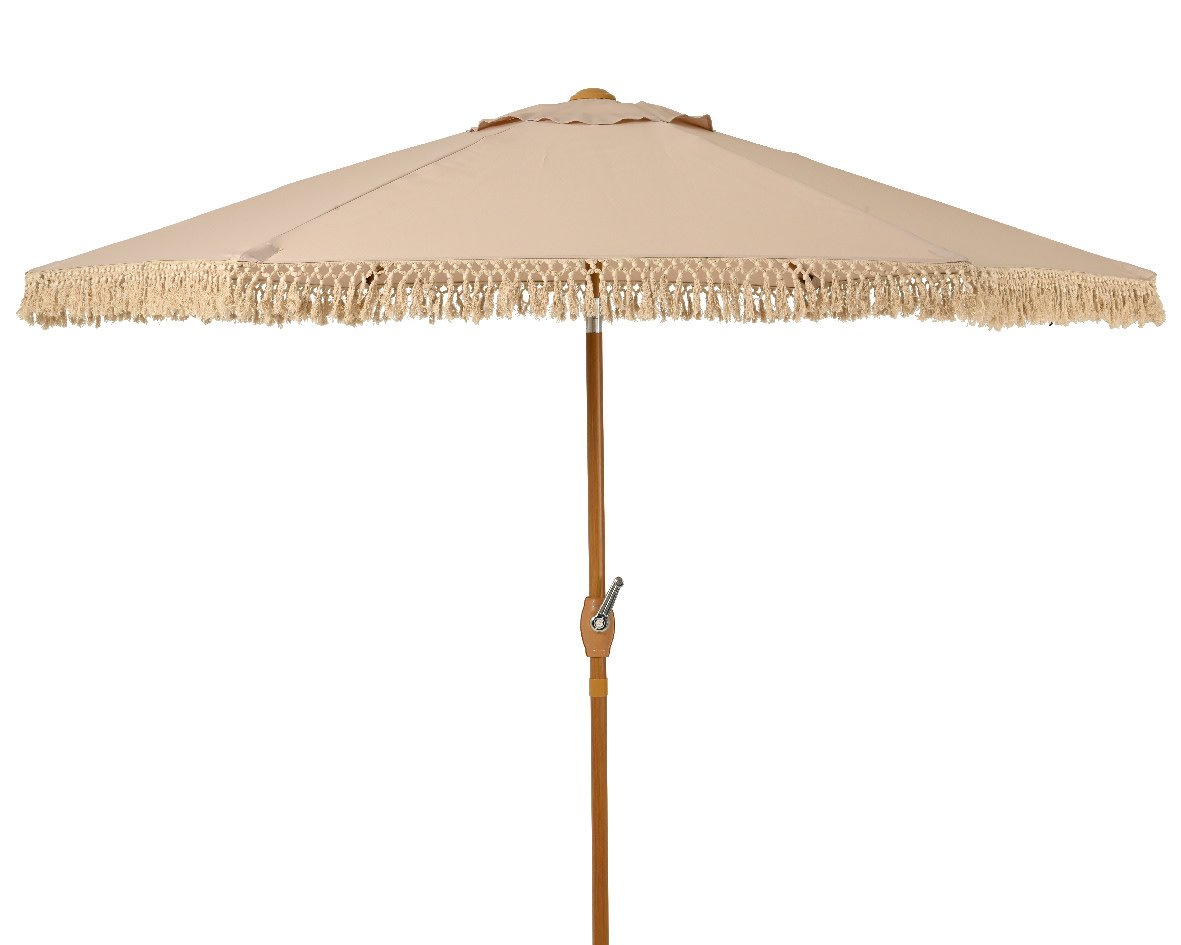 Parasol Cream With Fringe - Clock’s Home and Garden