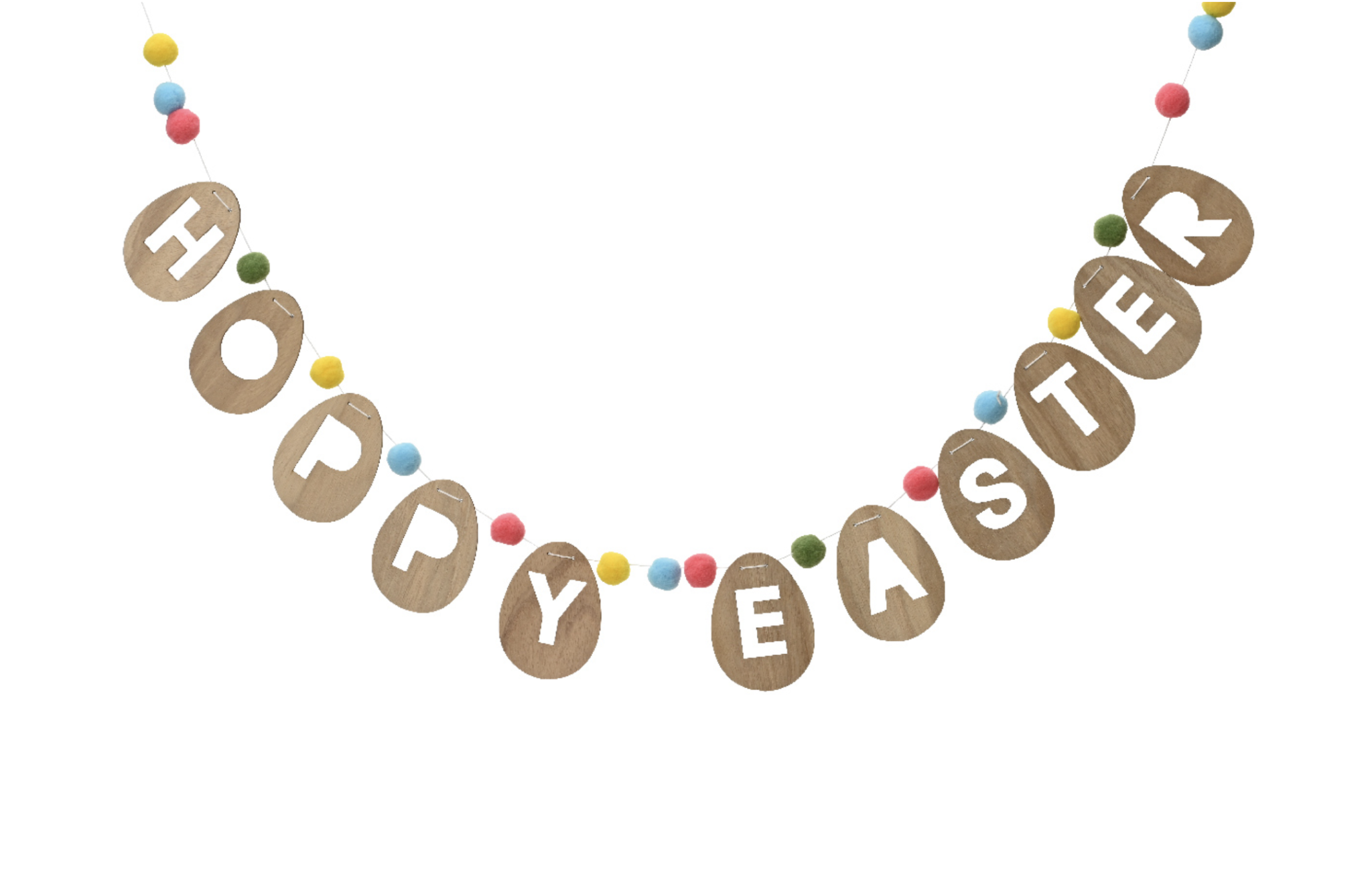 Decoris Easter Garland (Hoppy Easter) With Pom Poms 155cm - Clock’s ...