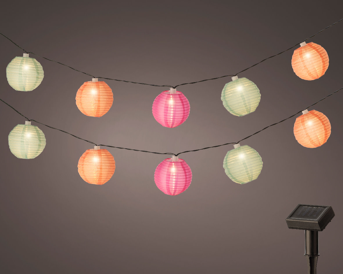 Lumineo Solar Colour Lanterns 10 LED lights - Clock’s Home and Garden