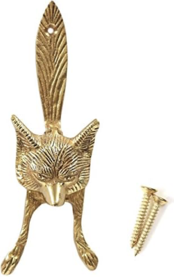 Fox Head Knocker Brass - Clock’s Home and Garden