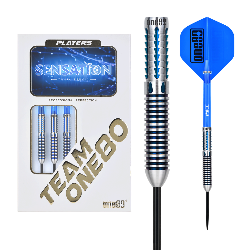 ONE80 Tanja Bencic Sensation Blue 90% - Fléchettes pointe Acier ...