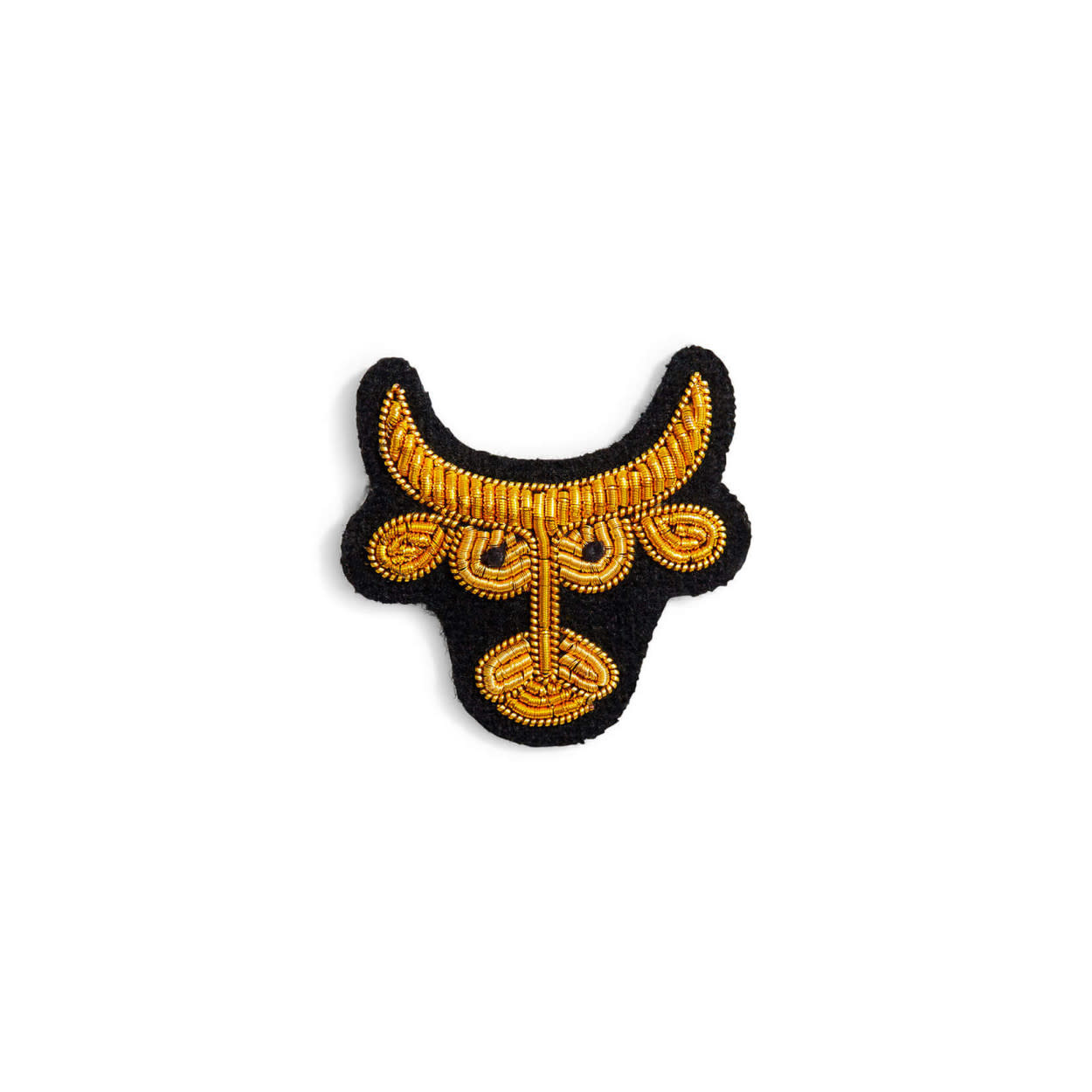 Black & gold taurus zodiac brooch - bull - Curiosa Cabinet