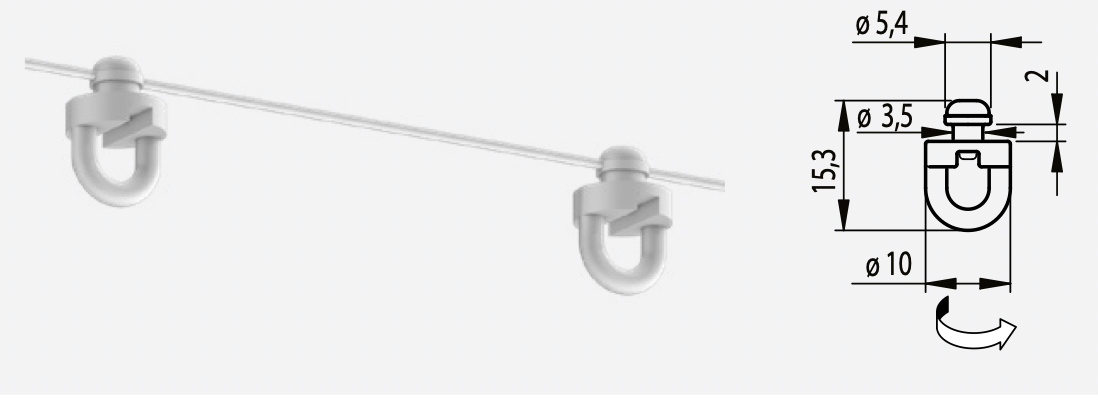 Smalspoor glijders op koord 80 mm voor Wavegordijnen - Gordijnhaakjes.nl