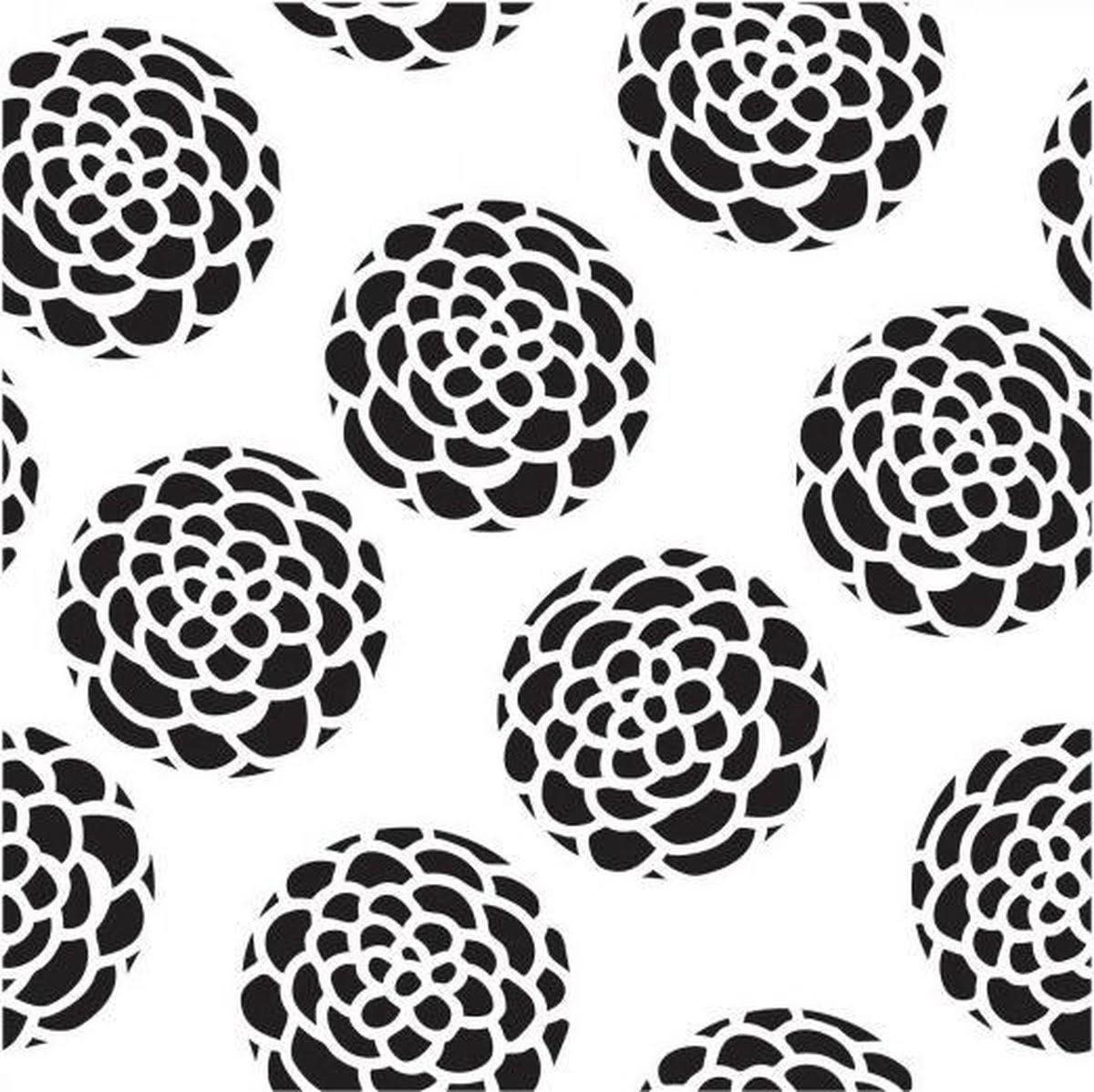 Stencil Scallop Flowers - Textiellab-040