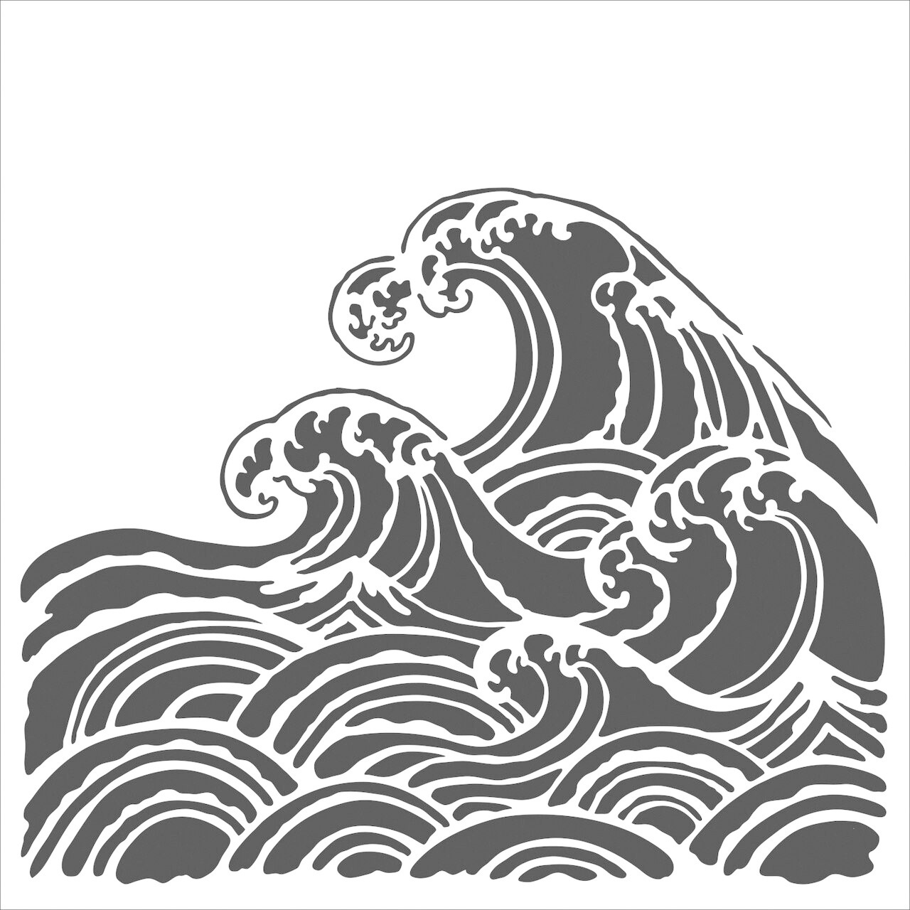 Stencil Wave large - Textiellab-040