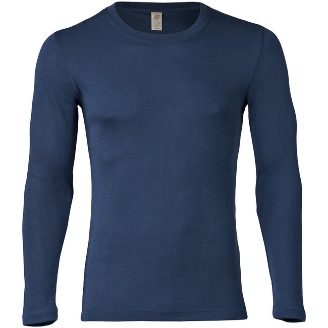 ENGEL Wol zijde LONGSLEEVE HEREN wollen ondergoed NAVY | Natur-el ...