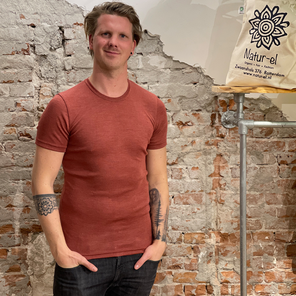 ENGEL Wol zijde shirt korte mouw heren ondergoed KOPER | Natur-el ...