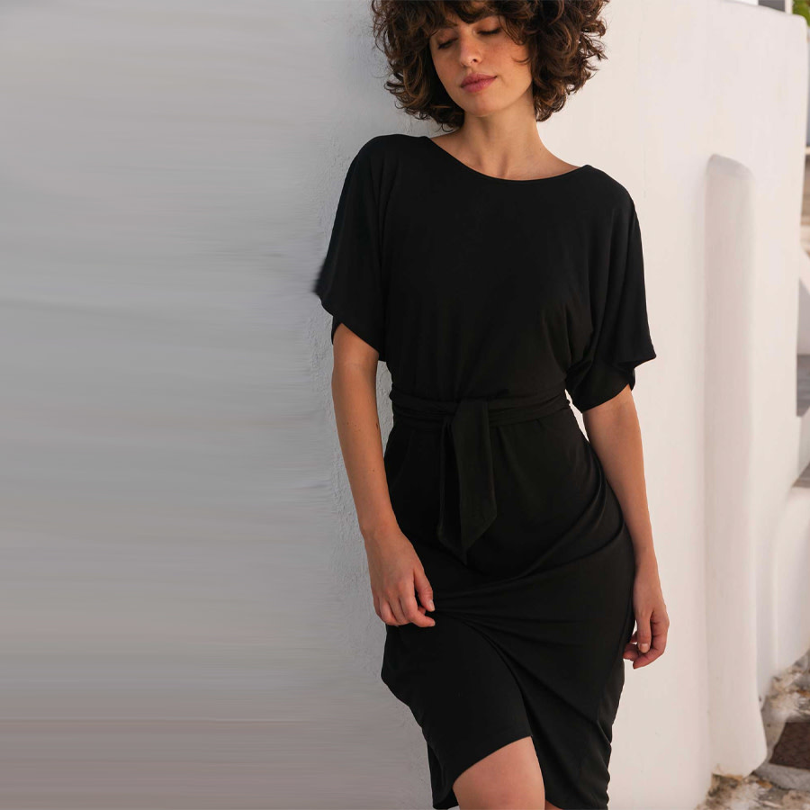 WIDDA reversible jurk ANNA BLACK van modal jersey | Natur-el - Natur-el