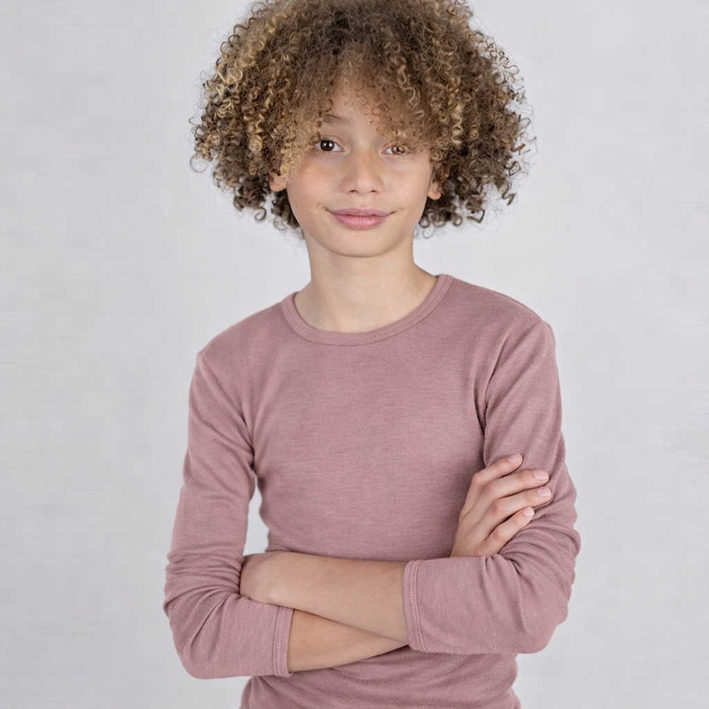 ENGEL longsleeve van wol zijde DUSTY ROSE kind | Natur-el - Natur-el