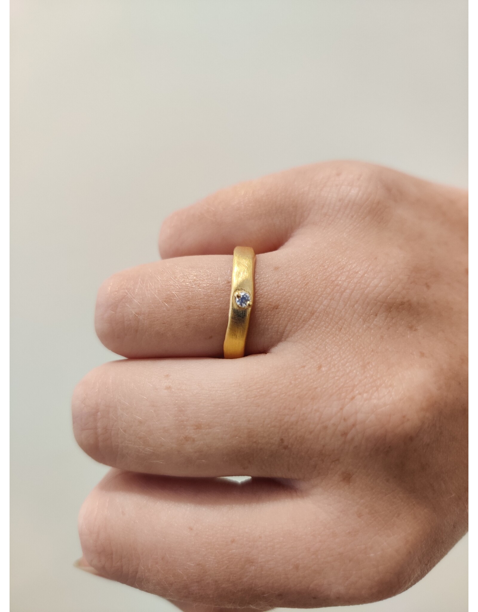 Ring solitair gold-plated