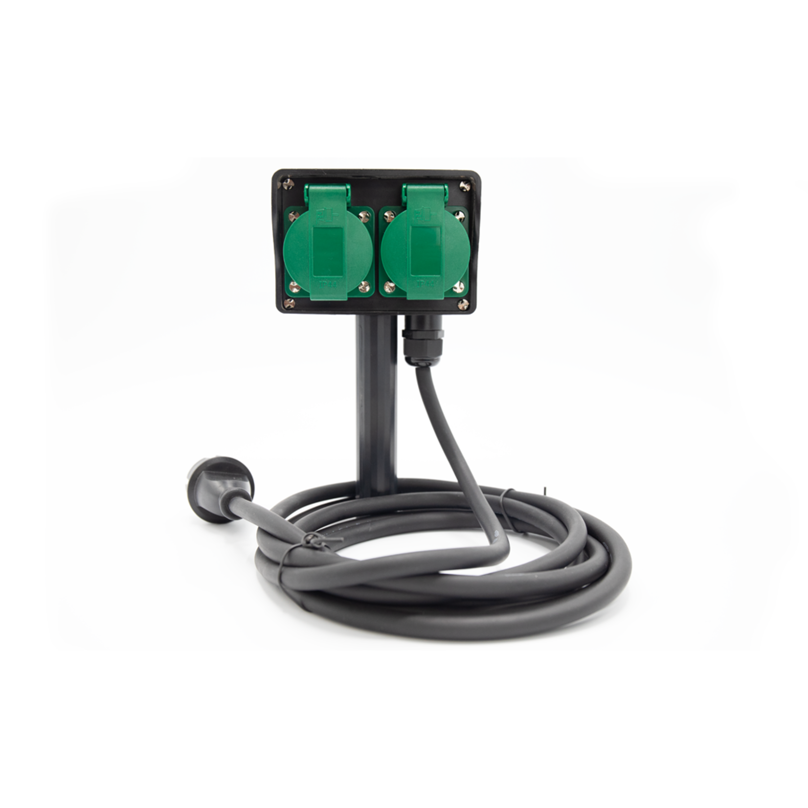 Dual garden socket with ground stake and 10 meter cord