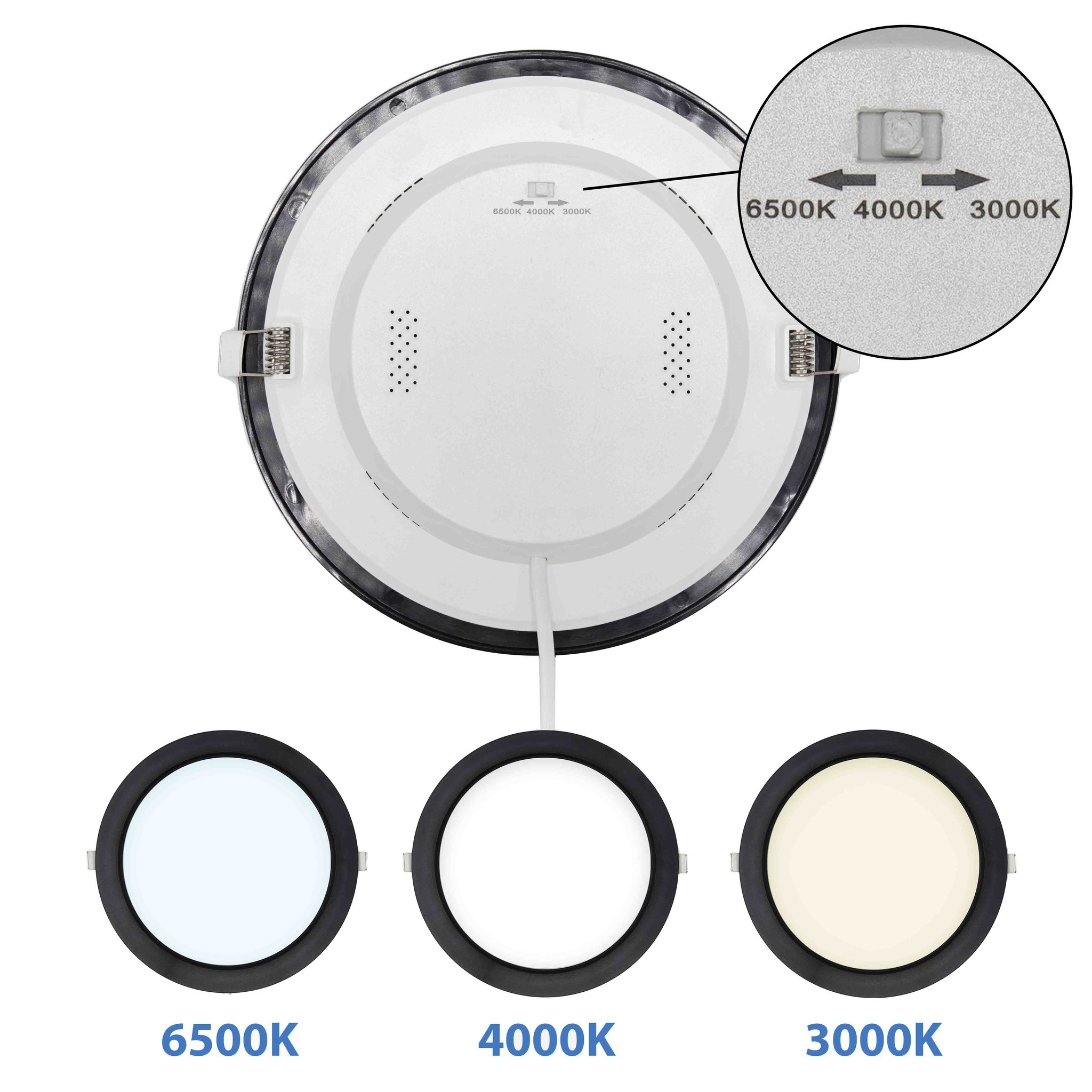 18W ronde LED downlight met aanpasbare kleurtemperatuur - Ø225mm ...