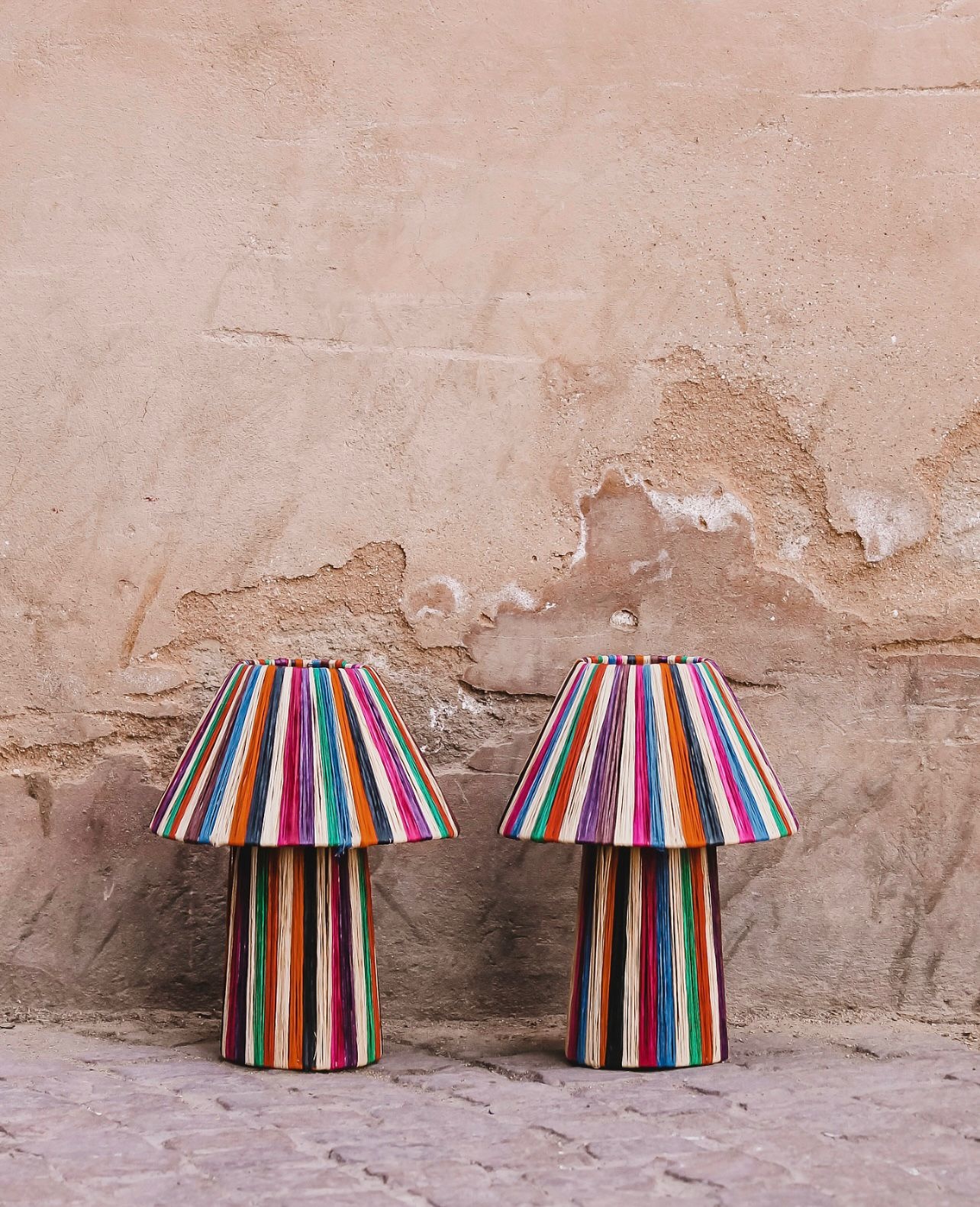 Handgemaakte raffia tafellamp uit Marokko | Club Nomad - Club Nomad