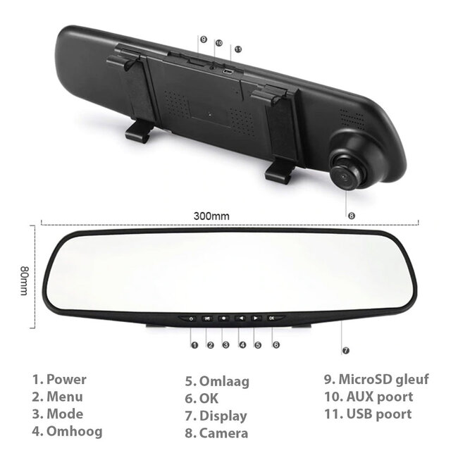 Mirror FullHD 1080p 1CH Clear dashcam - Dashcamdeal | Europe's dashcam ...