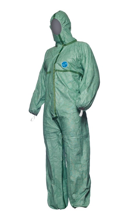 Cleanroom Coverall | DuPont Tyvek 600 plus groen model CHA5A - ProCleanroom