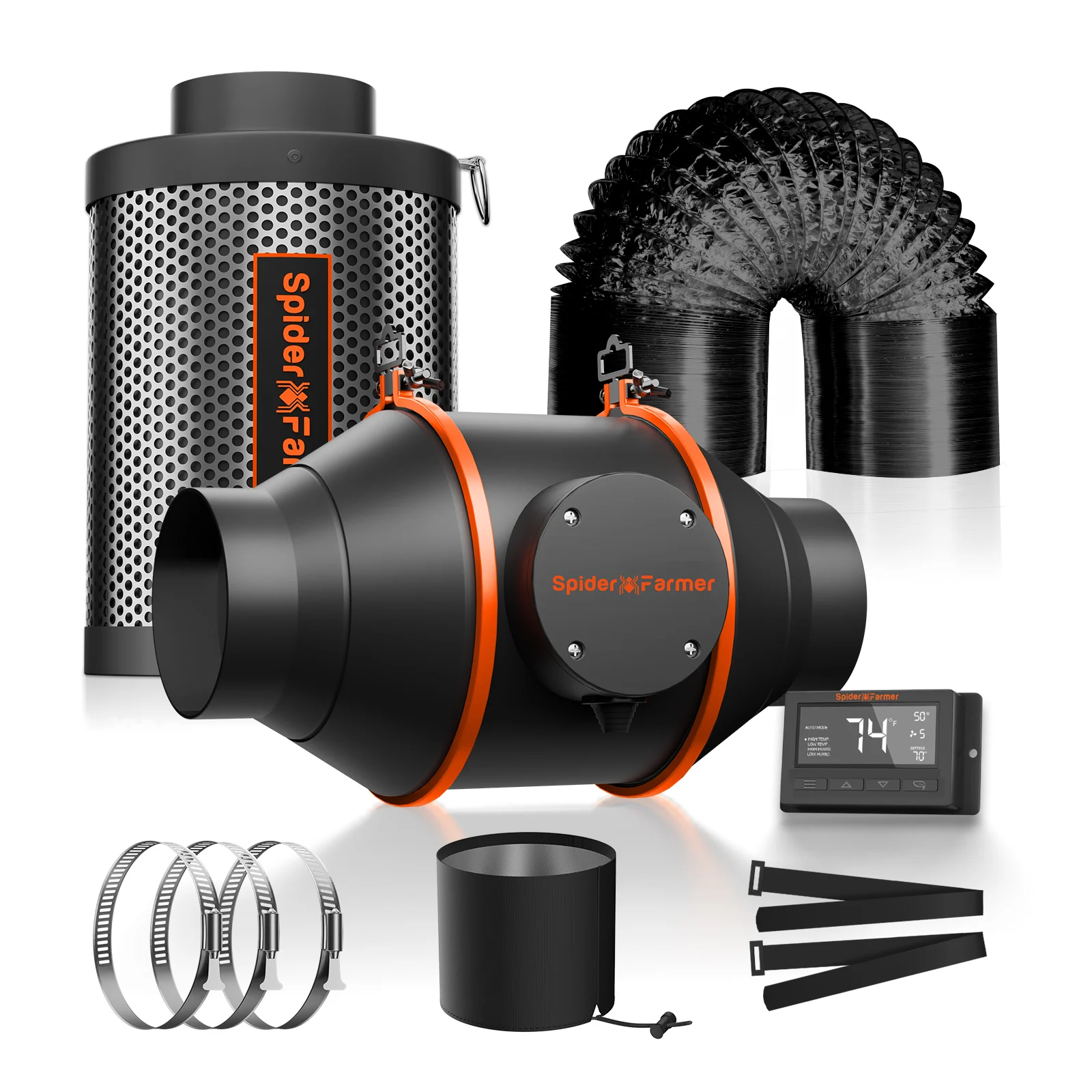 Spider Farmer Spider Farmer 4 INCH Inline Duct Fan with Temperature ...