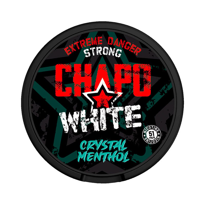 CHAPO WHITE Crystal Menthol Danger Strong - Snussie.com