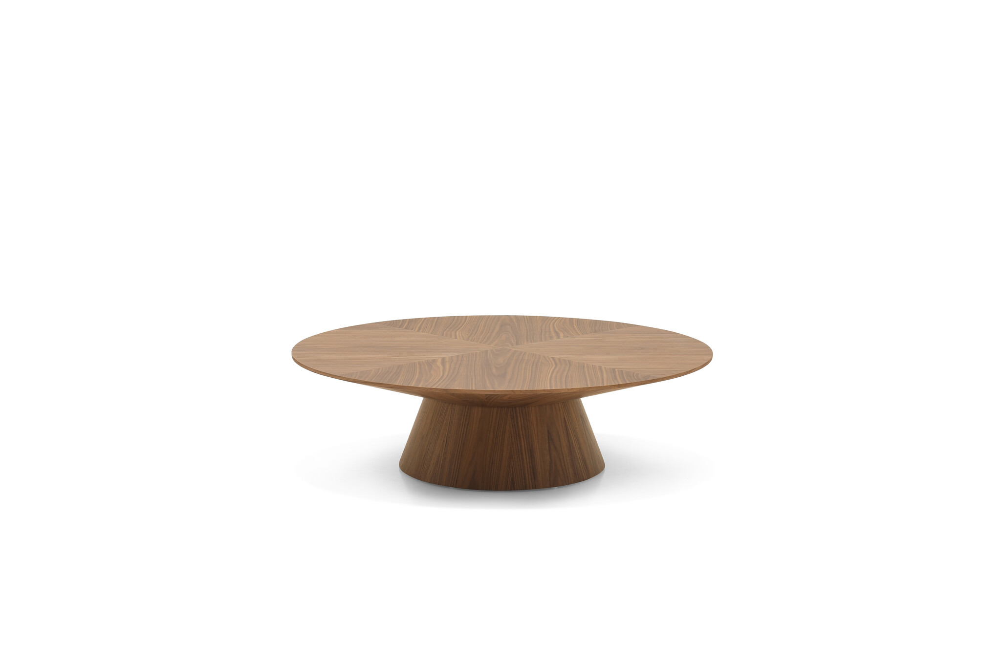AMALFI round coffee table walnut veneer 120cm - The Grand Interior