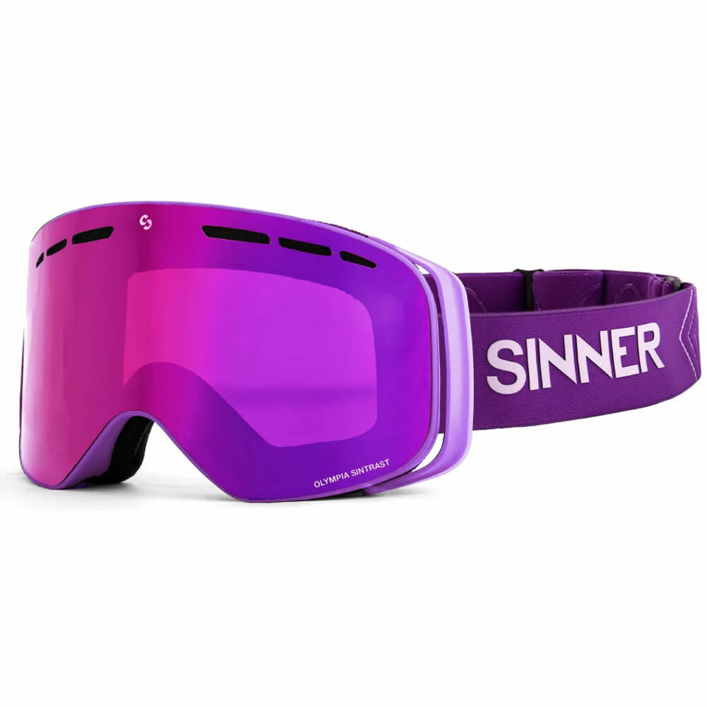 Sinner Olympia+ Skibril | Matte Orange | Double Purple Sintrast ...