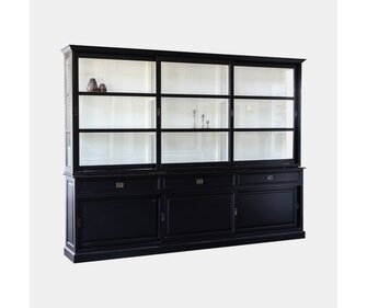 Buffetkast Miami Beach - 220x53x218H cm - 3 vitrine schuifdeuren - 3 ...