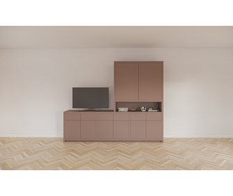Tv dressoir Nikiti - 297x50x240H cm - 5cm plank dikte - strak design ...