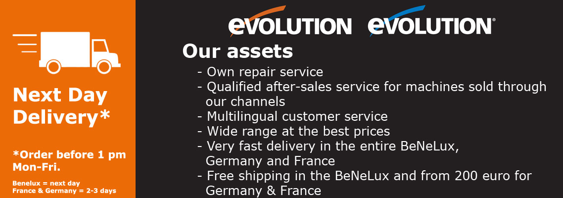 evolution power tools homepage - Evolution Power Tools Benelux