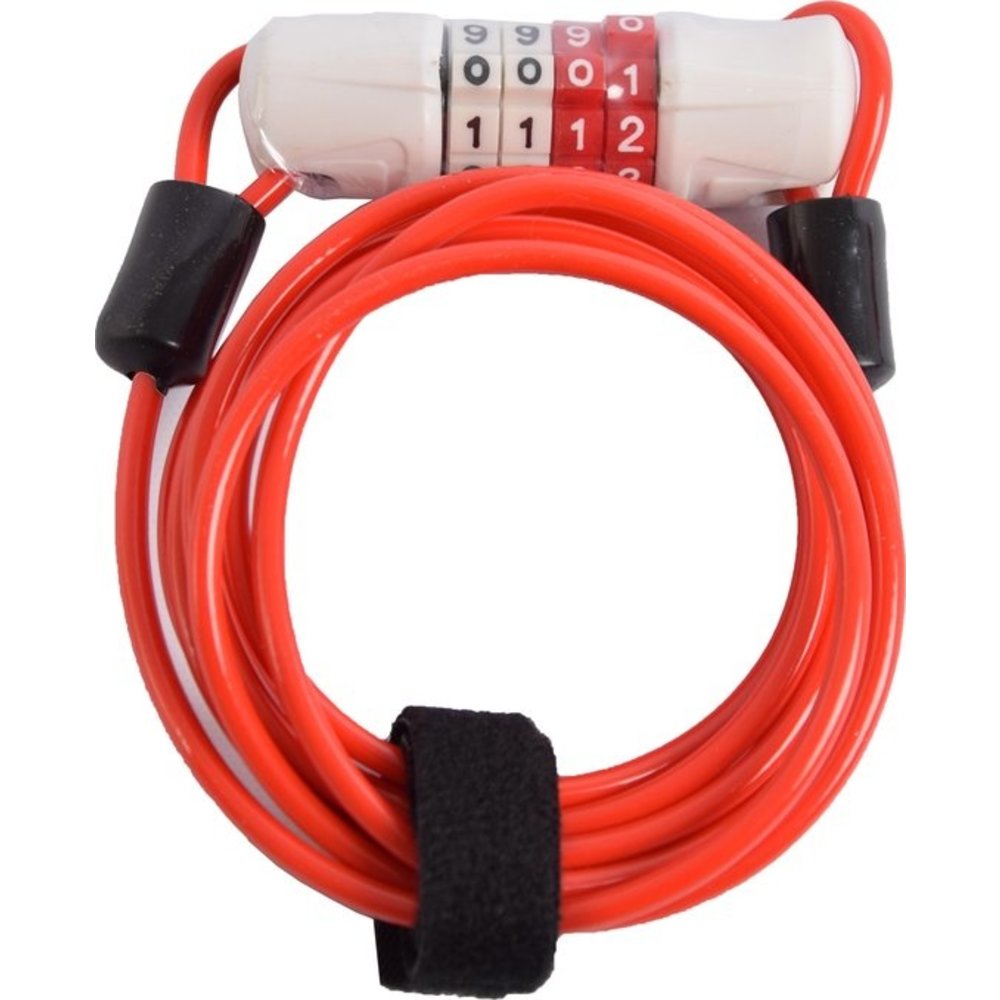 Bicycle lock Cable lock Combination lock 180 cm x 4 mm Red - Combinati ...