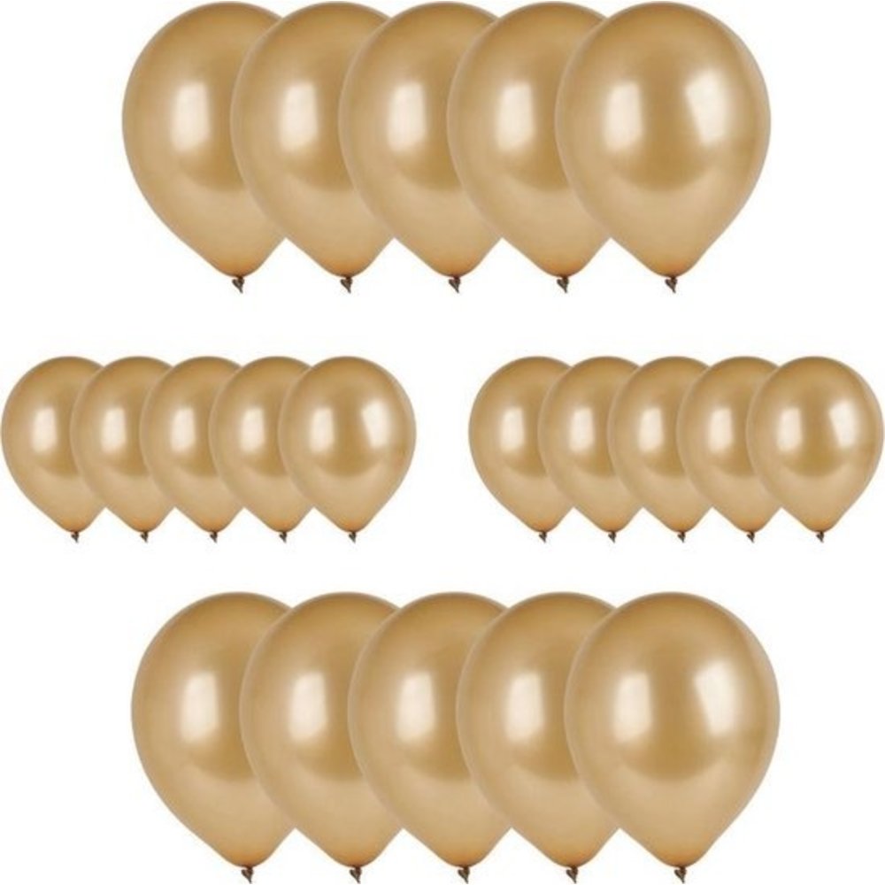 20x Gold balloons - 27 cm - balloon gold for helium or air ...