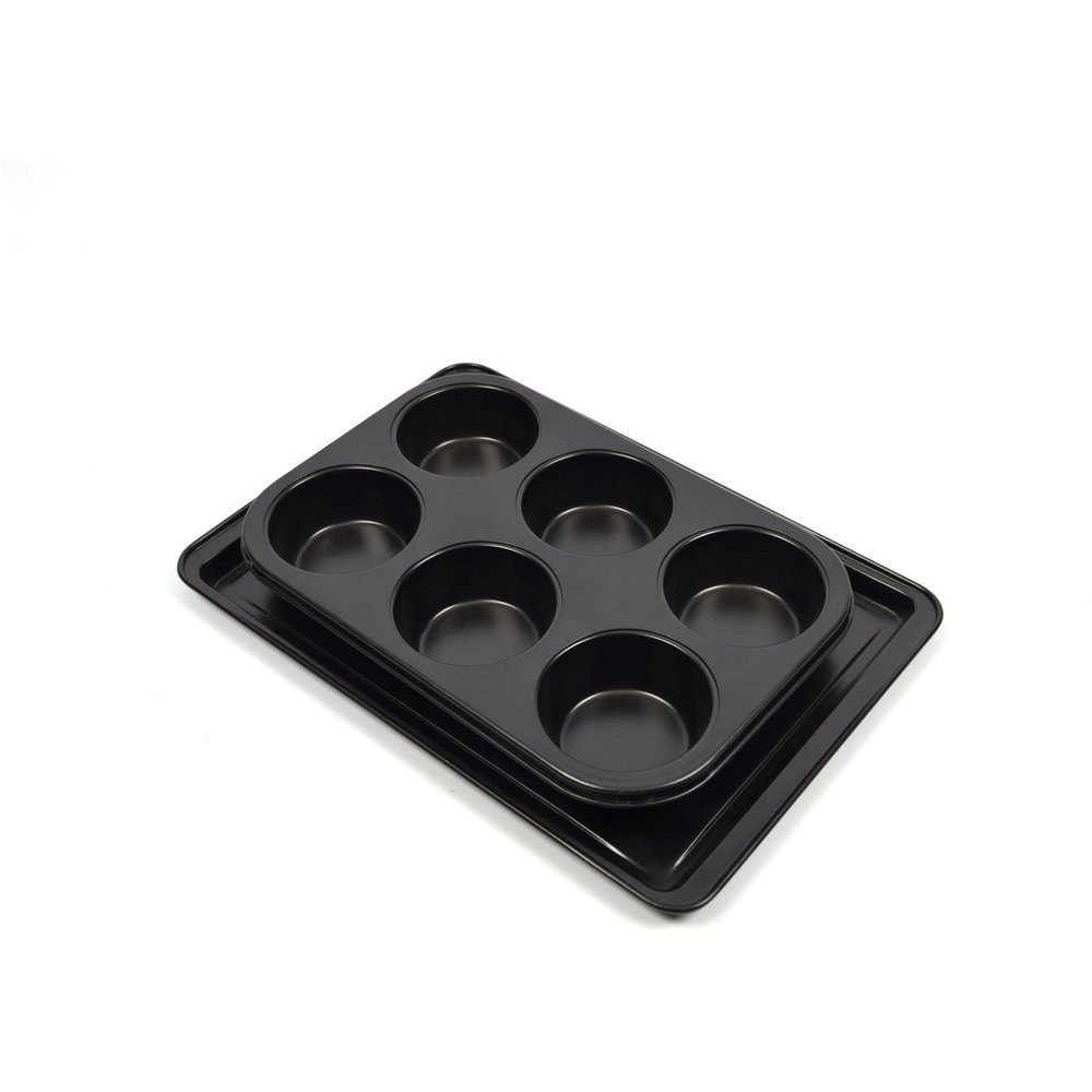 Muffinvorm 6 Muffins Large met anti-aanbaklaag | Bakvorm Muffin ...