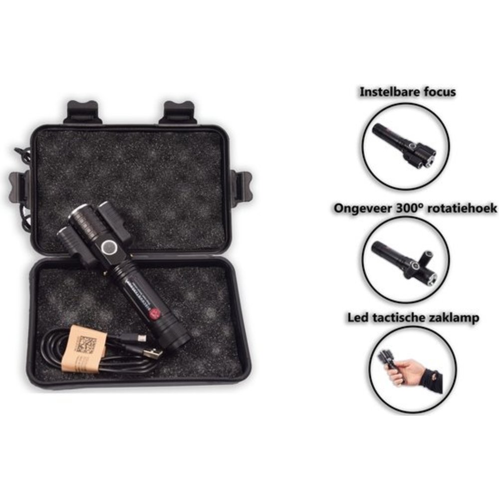 LED Flashlight Rechargeable - Storage Kit - IPX-6 Water Resistant ...