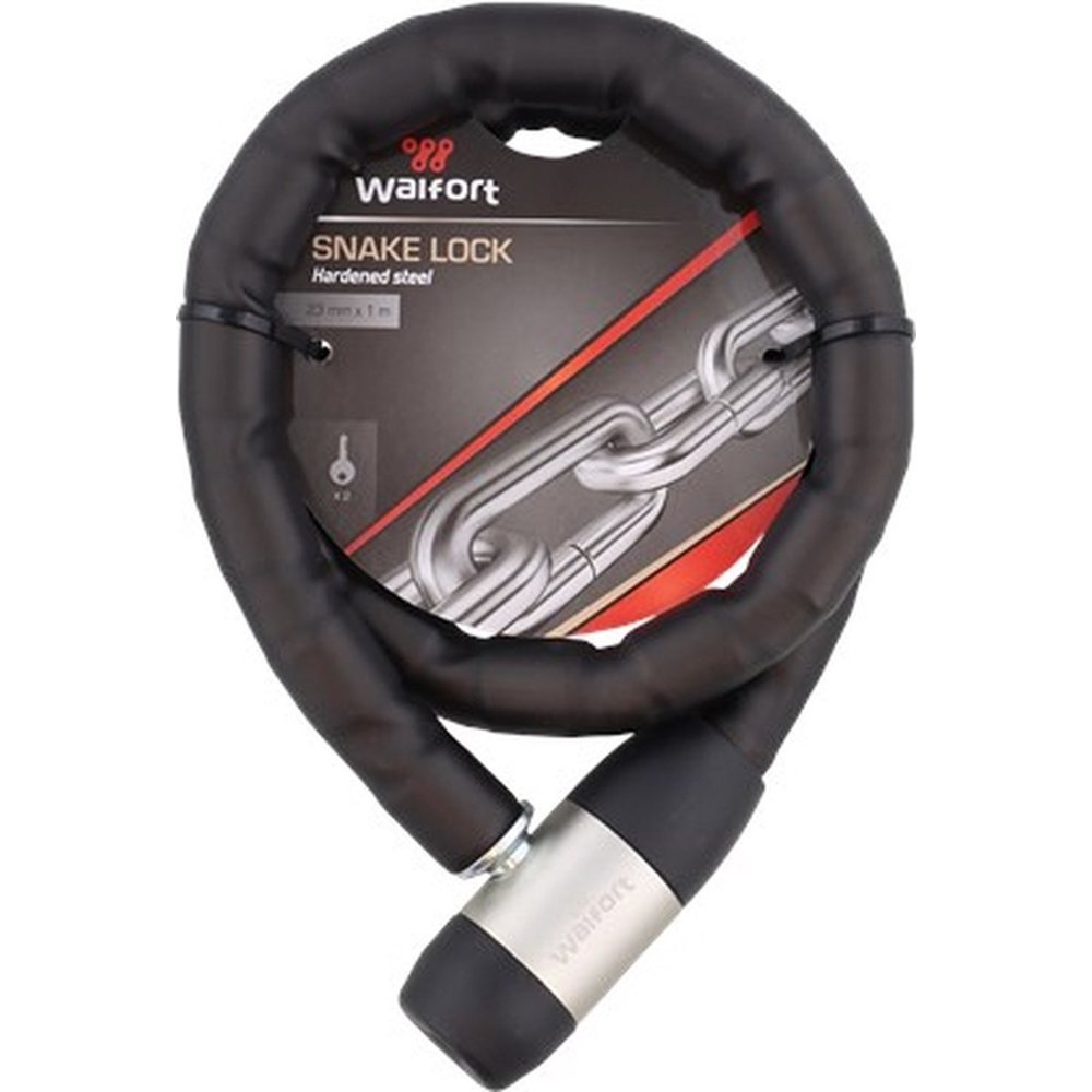 Gray - Walfort cord lock - spiral lock - 12 mm x 1.8 meters with 2 keys ...