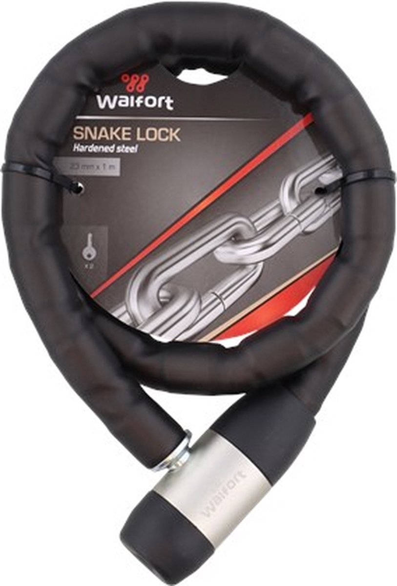 Gray - Walfort cord lock - spiral lock - 12 mm x 1.8 meters with 2 keys ...