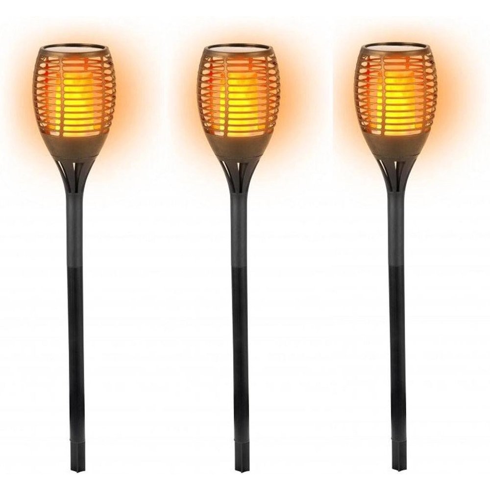 Solarlamp LED vlam 12 lampjes - elektrische fakkel solar LED 48 cm kun ...