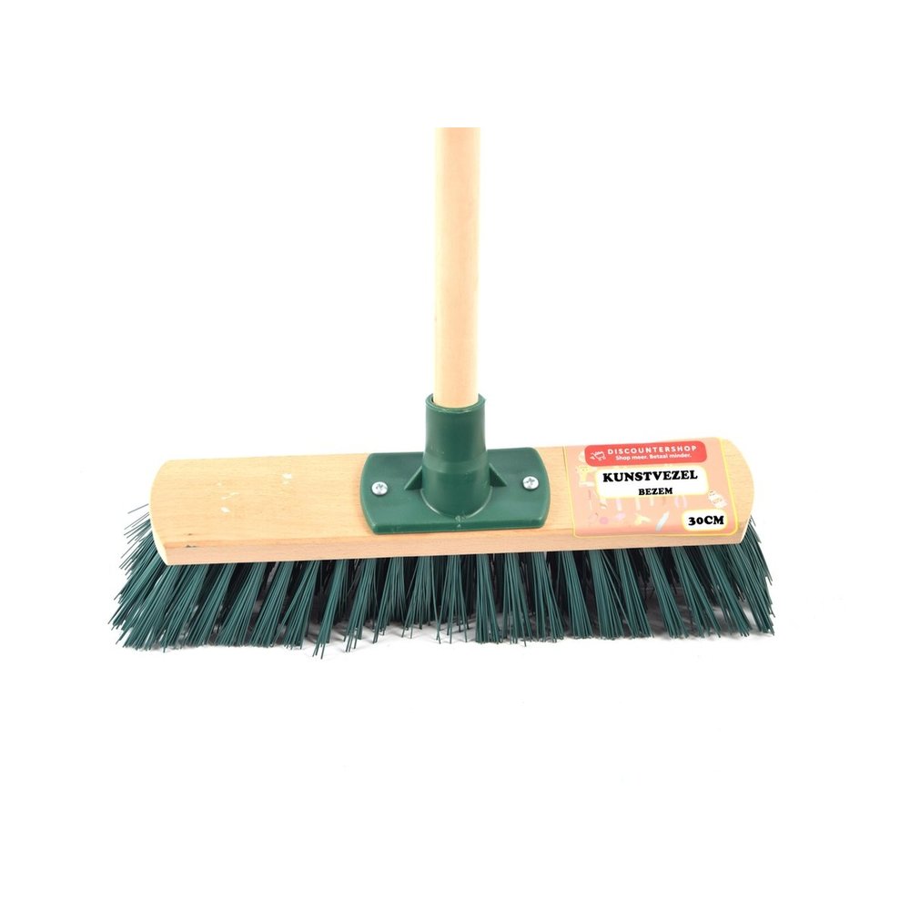 Bezem 40 cm inclusief staal 120 cm groen Huishouden Bezem stevig ...