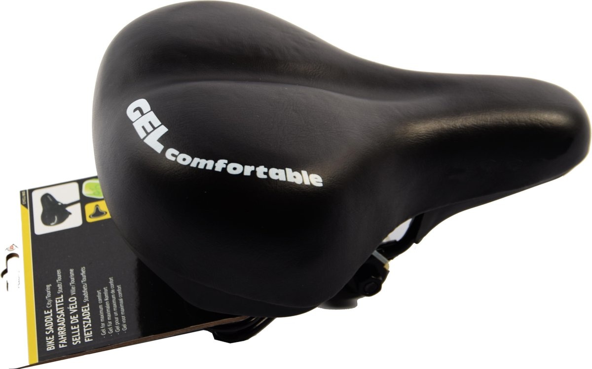 Bicycle Saddle - Black saddle padding provides up to 40% less pressure ...