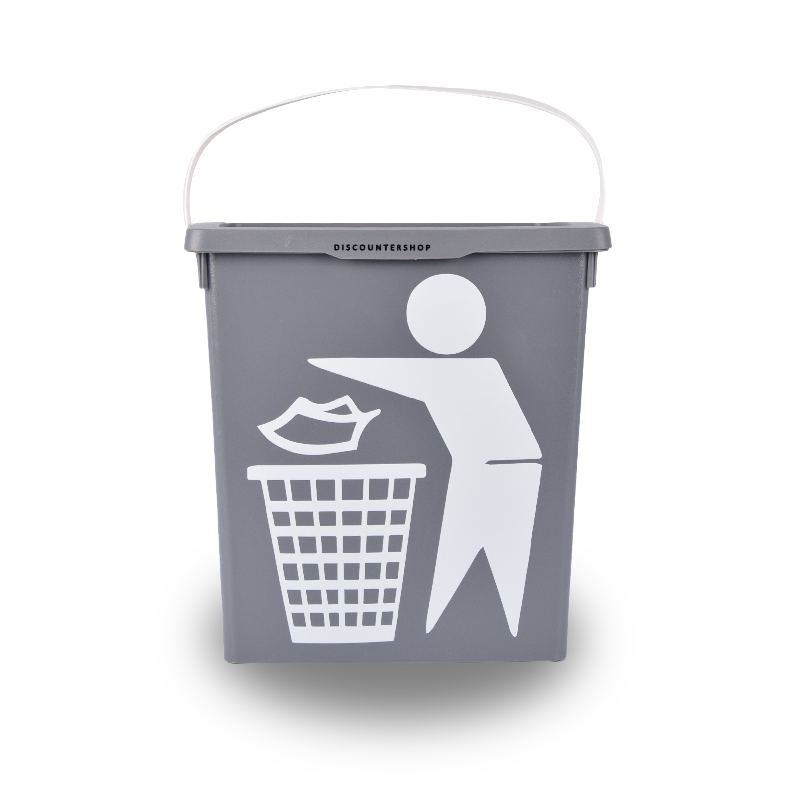 Modern Plastic Garbage Bin 12 Liters - Dark Gray - Discountershop.nl