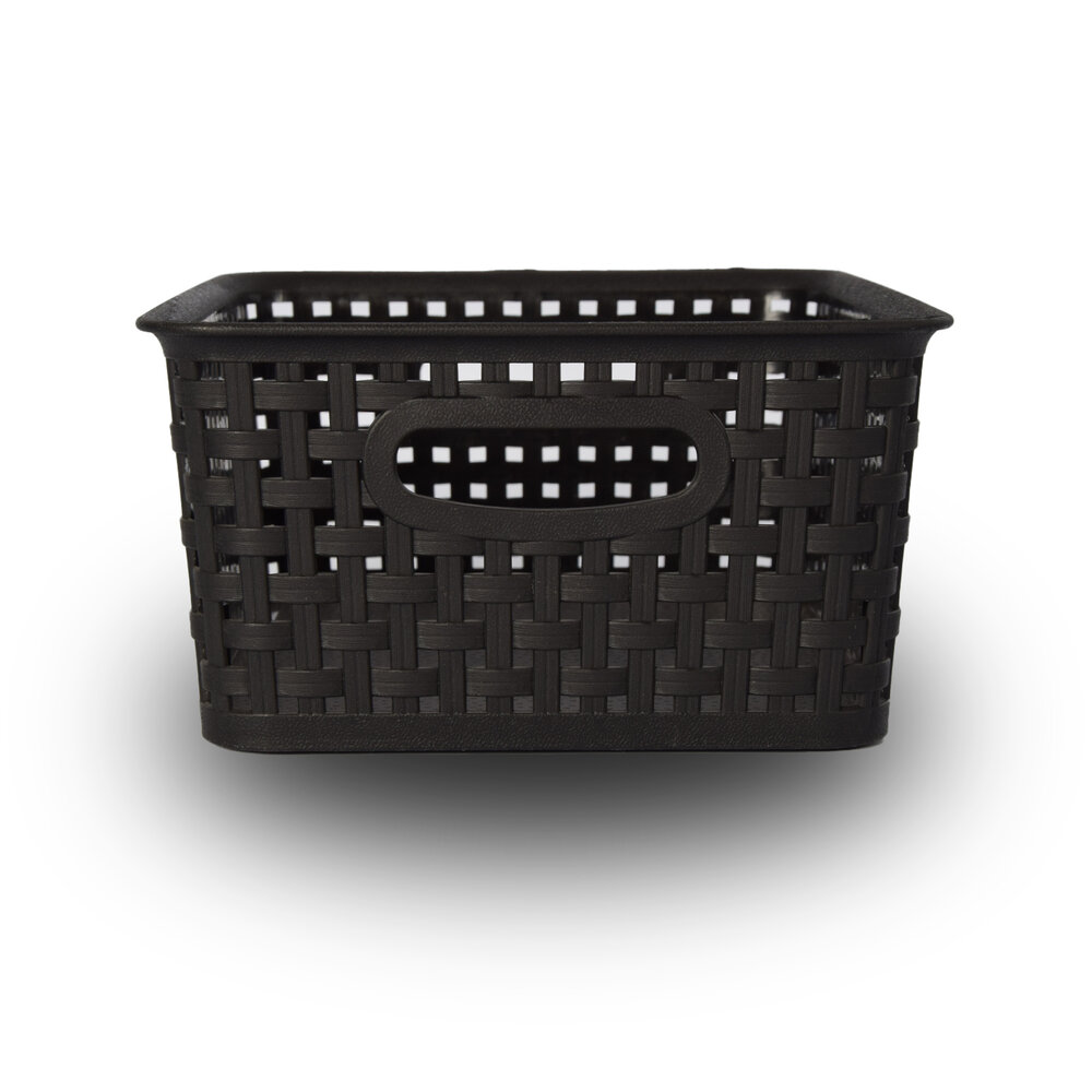 Storage Box | Black | Woven Design | 20cm x 11cm x 25cm - Discountershop.nl
