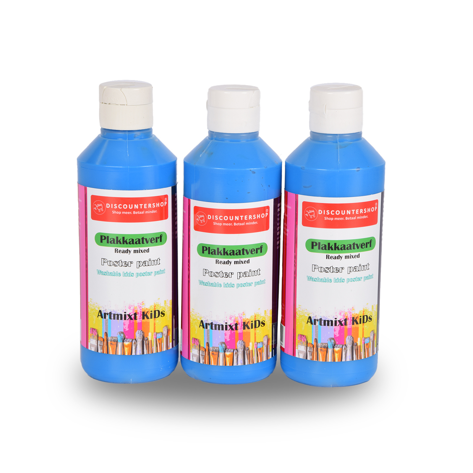 3x Blue Poster Paint Set | Width 5cm | Height 16cm - Discountershop.nl