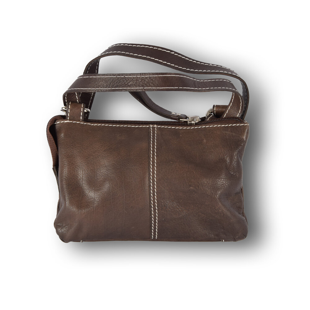 Tasje | Handtasje | nappa bruin | 13m*7cm - Discountershop.nl