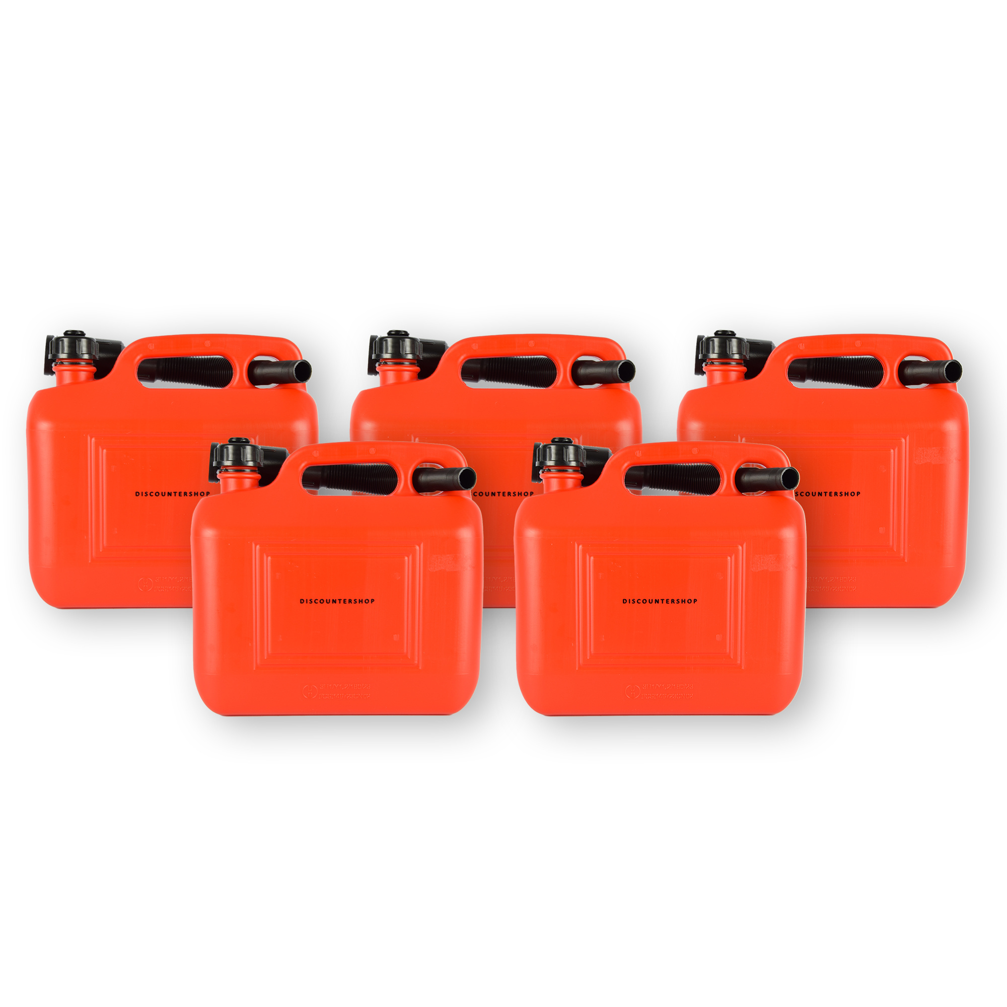 5x | Jerrykan | met trechter | Rood | Polyethylene |5 liter ...