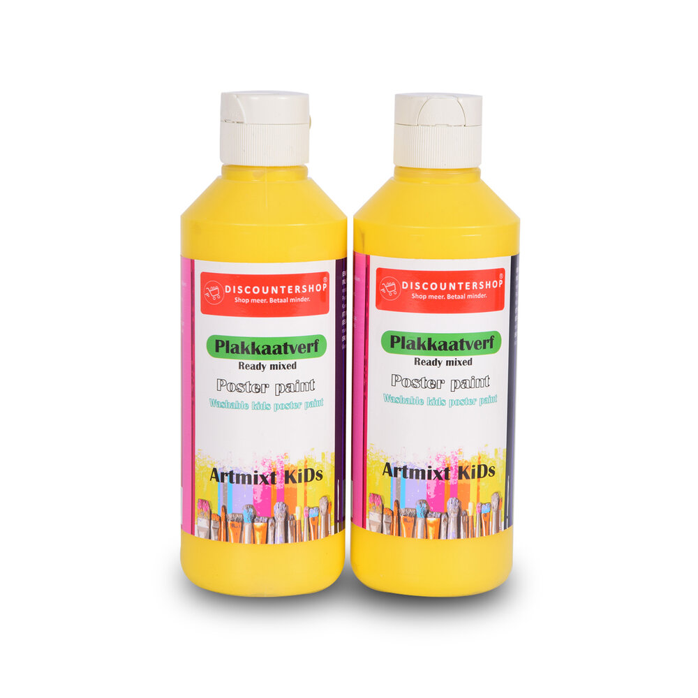 2x Yellow Poster Paint Set | Rich Pigmentation | Water-based ...