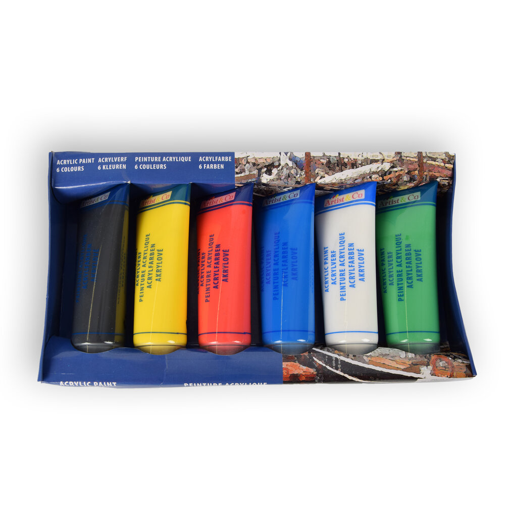 Artist Paint Set - Acrylic Paint Set in Hobby Shop - 6 tubes ...