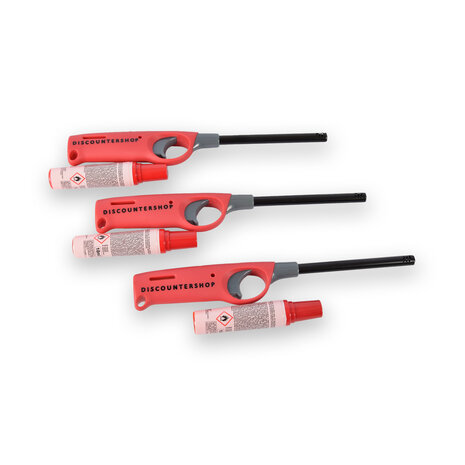 3x Refillable BBQ Lighter Set Red | Discount shop - Discountershop.nl