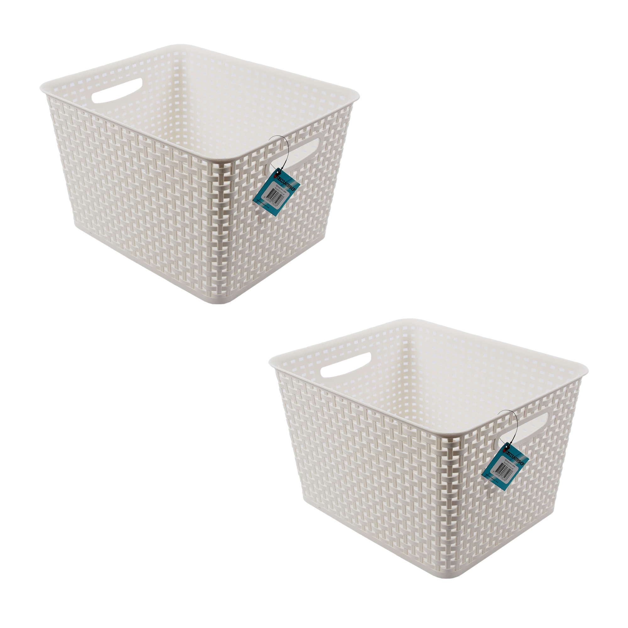 Double White Plastic Storage Bins | Organizing Bins for Laundry ...