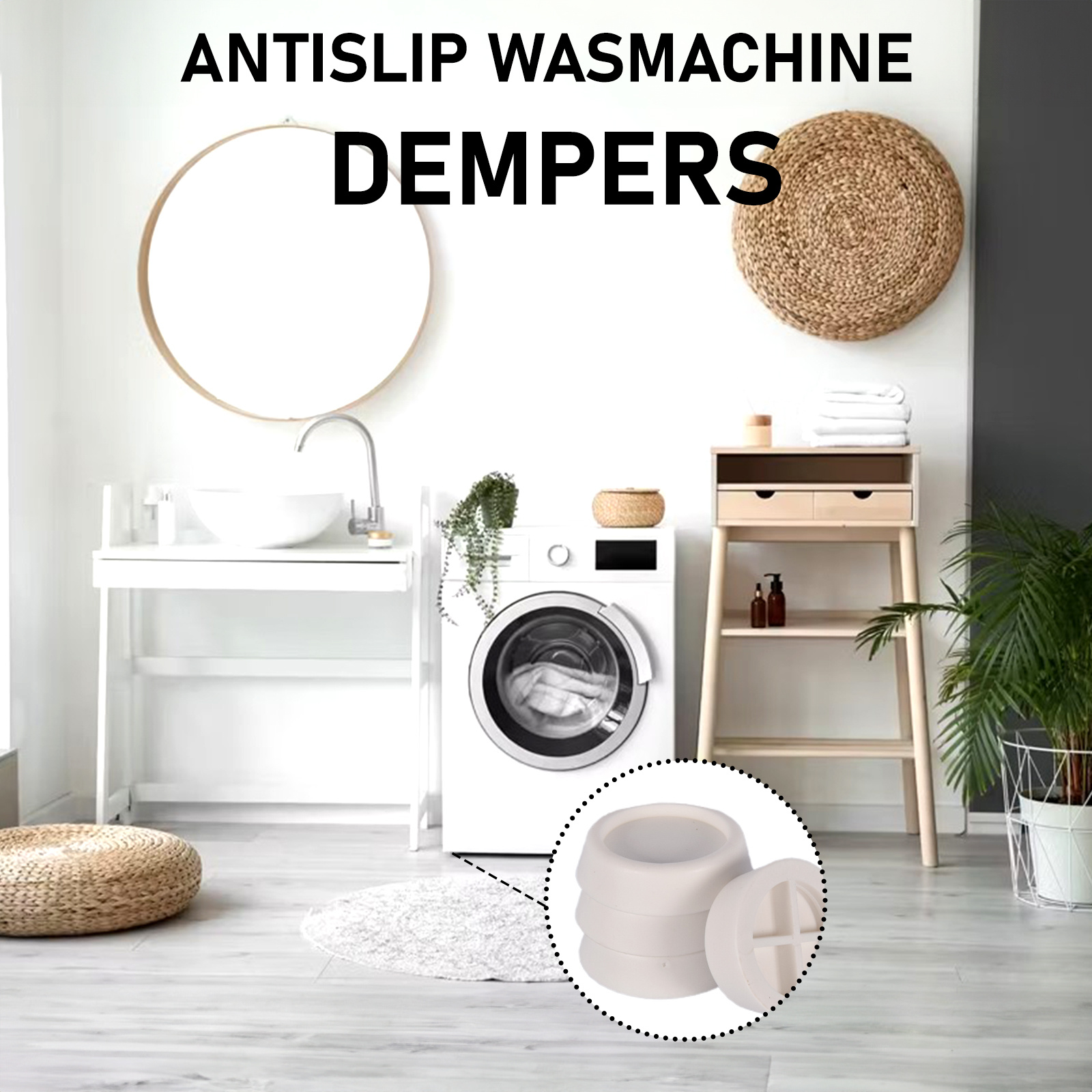 Washing machine vibration dampeners | White | Non-slip | 6.5cm*2cm ...